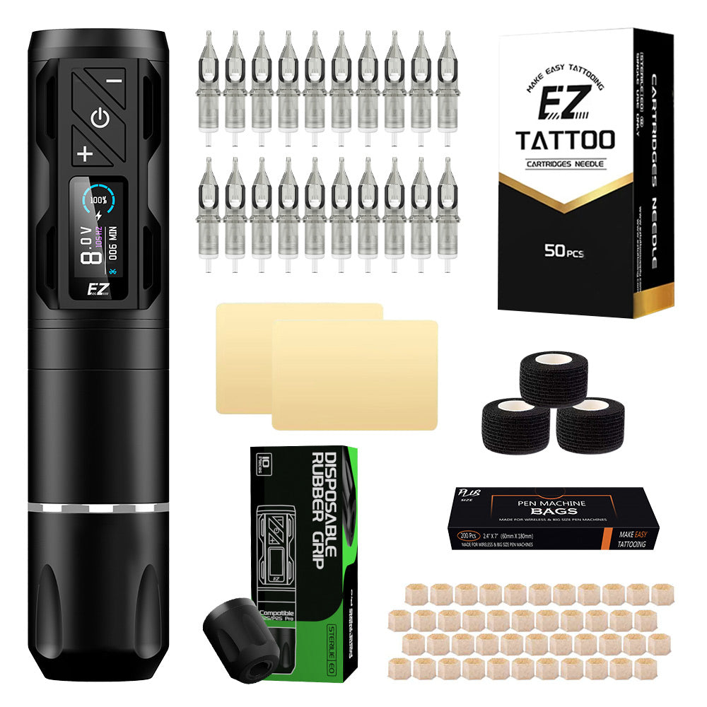 EZ P2S Pro (3.5mm) Disposable Tattoo Grip Full Set-Tattoo kit — EZ ...