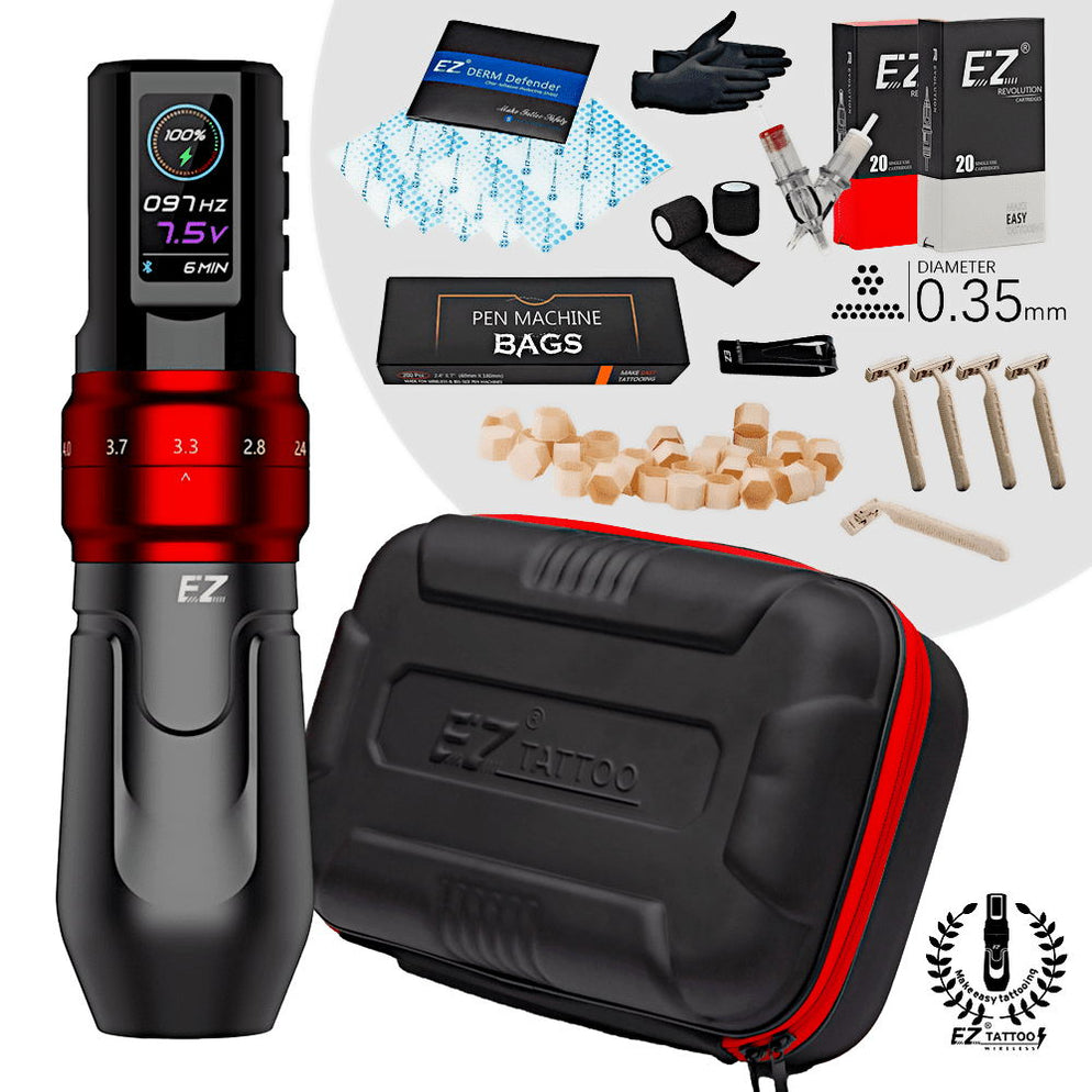 EZ P3 Pro Adjustable Stroke Wireless Tattoo Pen Advanced Bundle — EZ ...
