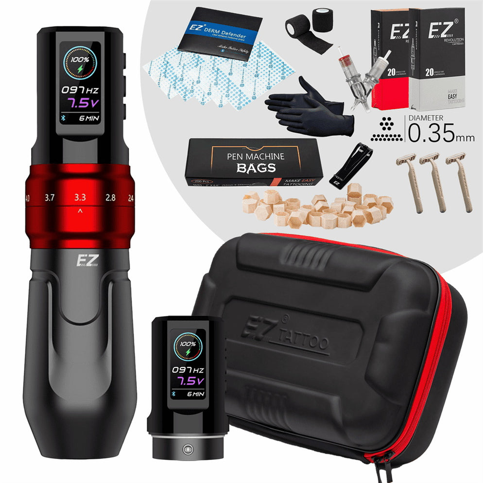 EZ P3 Pro Adjustable Stroke Wireless Tattoo Pen Advanced Bundle — EZ ...