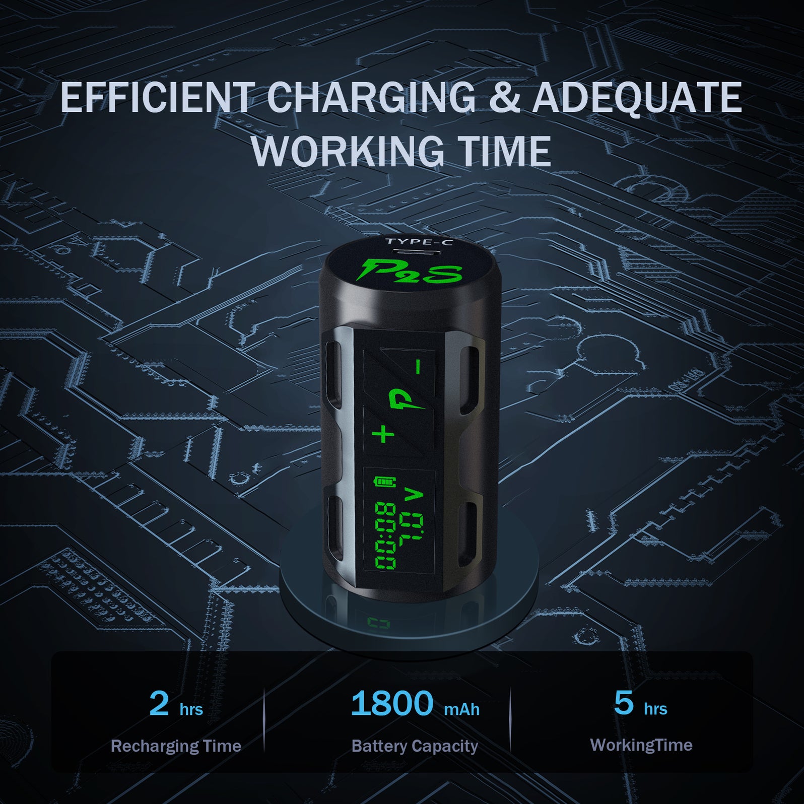 EZ Portex Generation 2S (P2S)3.5mm Wireless Battery Tattoo Pen Machine ...